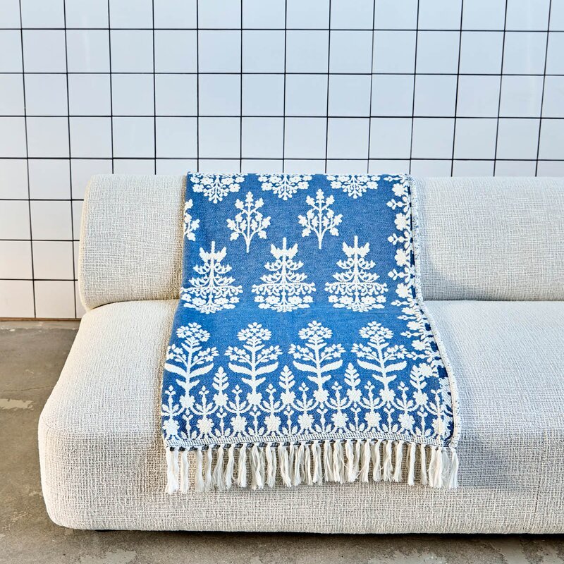 House Doctor, Mazzo pledd i bomull 200x150 cm blå - Kitch'n