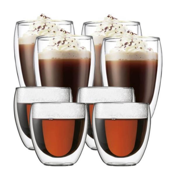 Bodum, Pavina kaffeglass sett 8 stk 25 cl + 35 cl - Kitchn.no